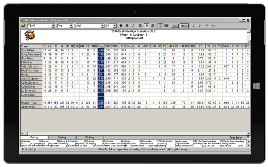 Baseball Softball Statistics Live Scoring Software App TurboStats 